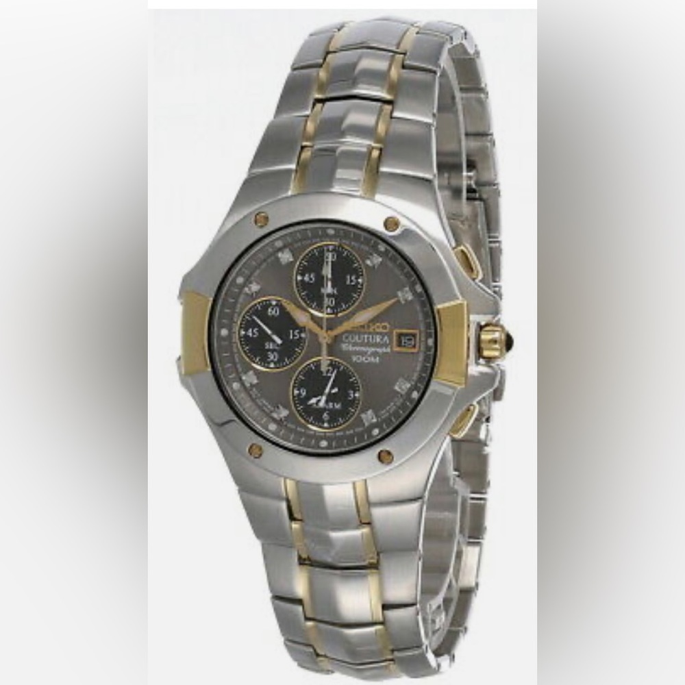 Seiko Coutura Chronograph 100m 7t62 Quartz Watch Mens - Gem
